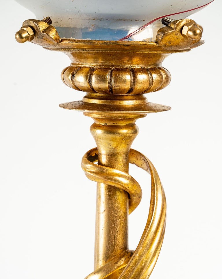 Art Nouveau Lamp with Austrian Glassware, 1900 For Sale at 1stDibs