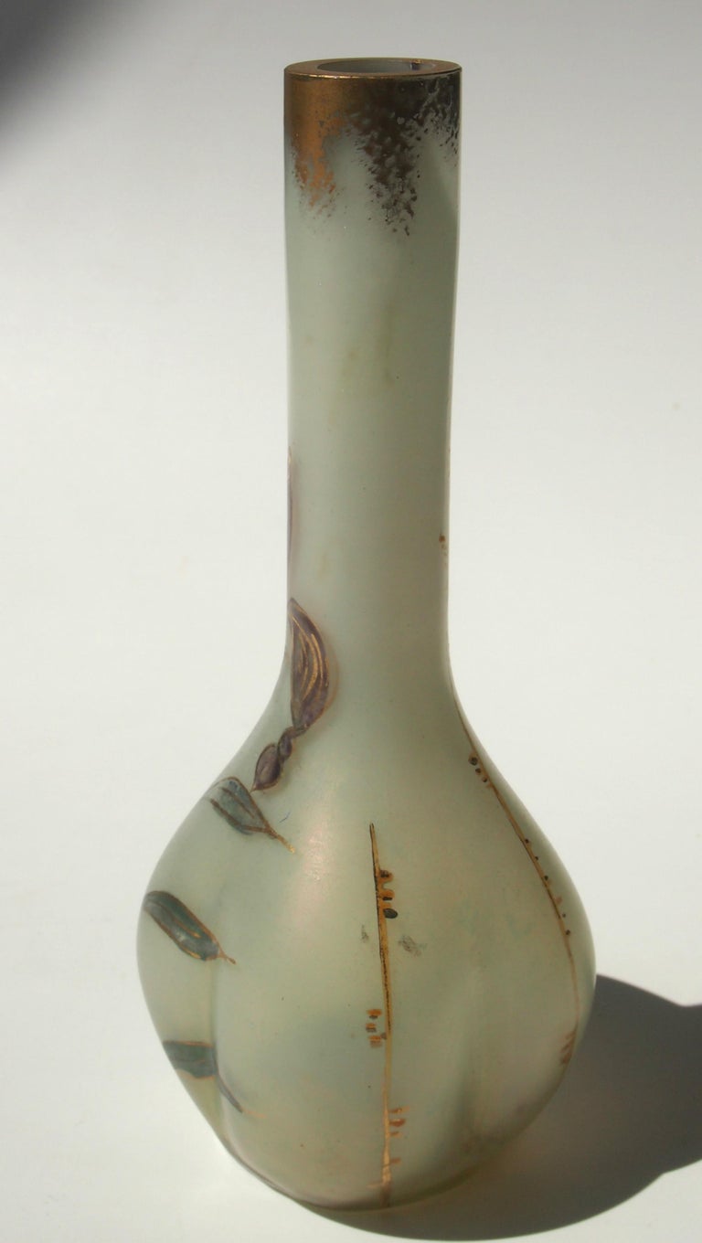 Art Nouveau Bohemian Loetz Small Enameled Arcadia Glass Vase For Sale ...