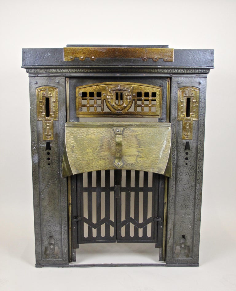 Art Nouveau Metal Fireplace Handcrafted Early 20th Century, Austria ...