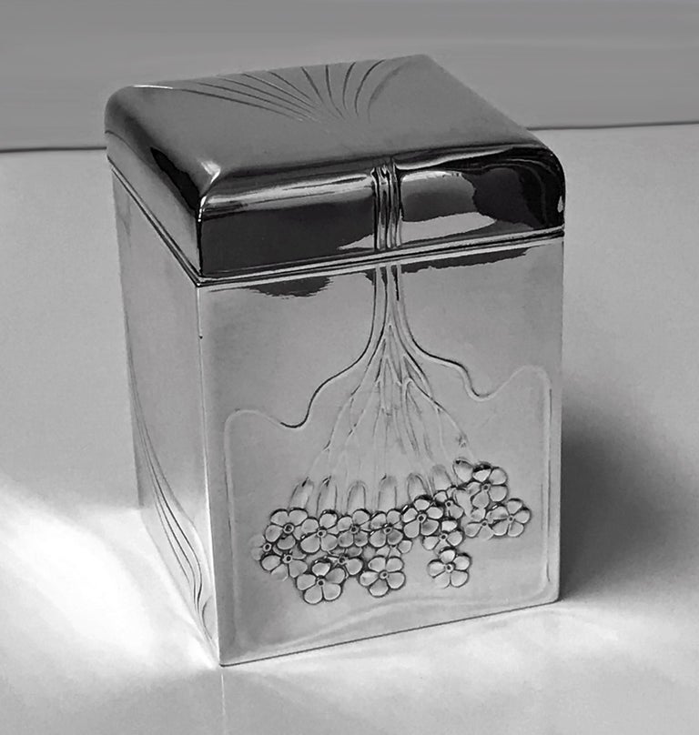 Art Nouveau Orivit 'WMF' Jugendstil Silver Plate Tea Caddy Box, Orivit ...