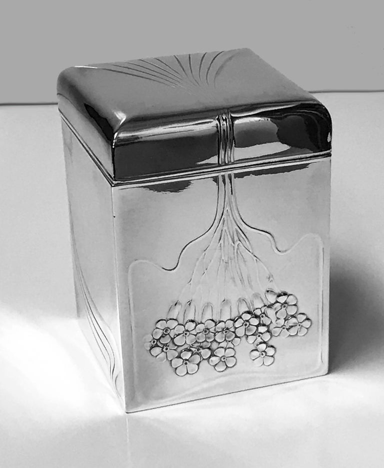 Art Nouveau Orivit 'WMF' Jugendstil Silver Plate Tea Caddy Box, Orivit ...