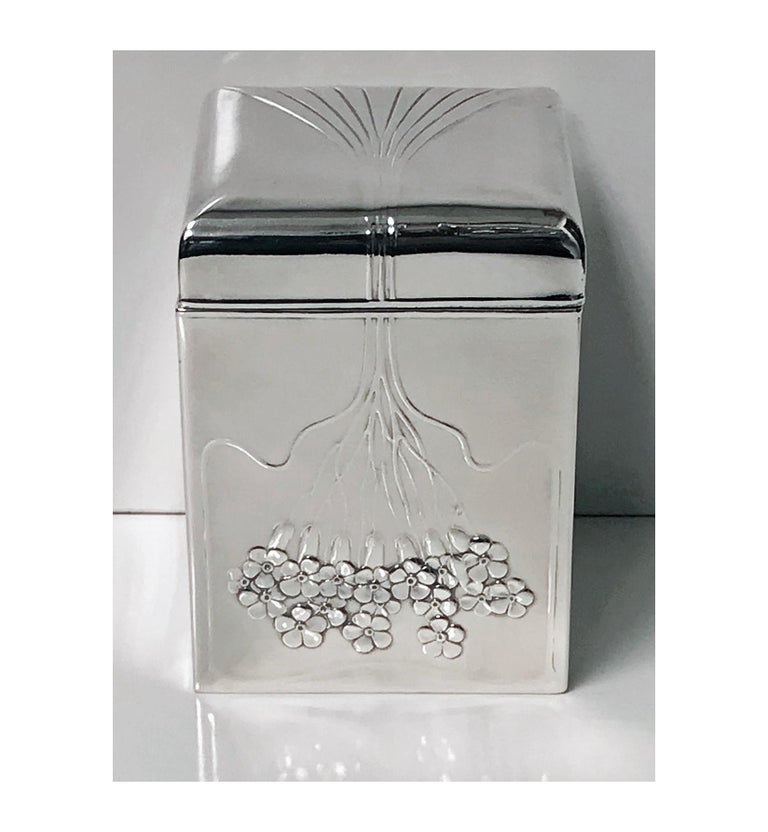 Art Nouveau Orivit 'WMF' Jugendstil Silver Plate Tea Caddy Box, Orivit ...