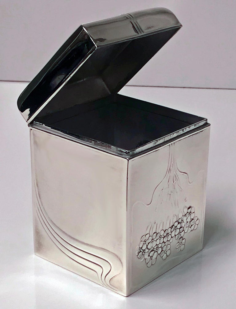 Art Nouveau Orivit 'WMF' Jugendstil Silver Plate Tea Caddy Box, Orivit ...