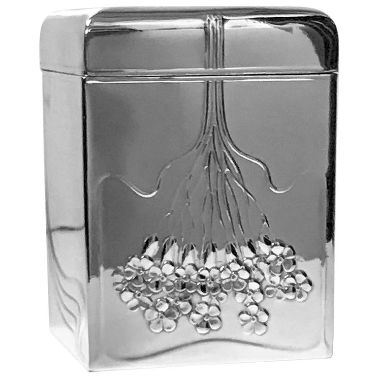 Art Nouveau Orivit 'WMF' Jugendstil Silver Plate Tea Caddy Box, Orivit ...