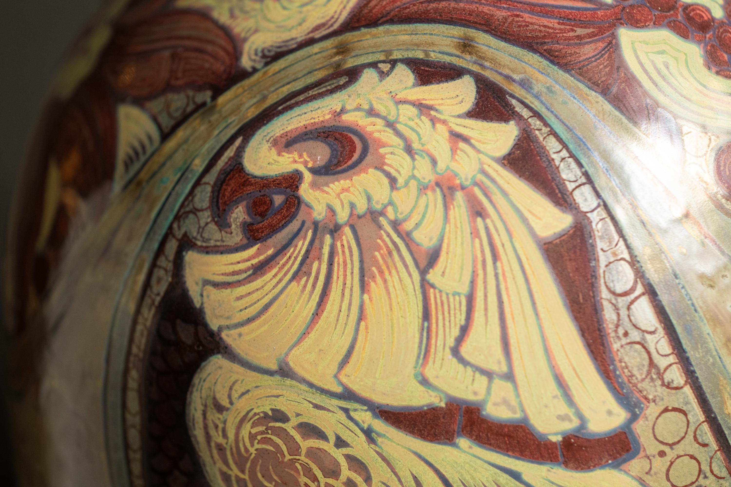 Art Nouveau Parrots and Pomegranate Vase by Galileo Chini For Sale at ...