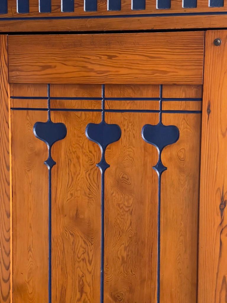 Art Nouveau pine wardrobe by Danish Architect Karl Kristensen, Denmark ...