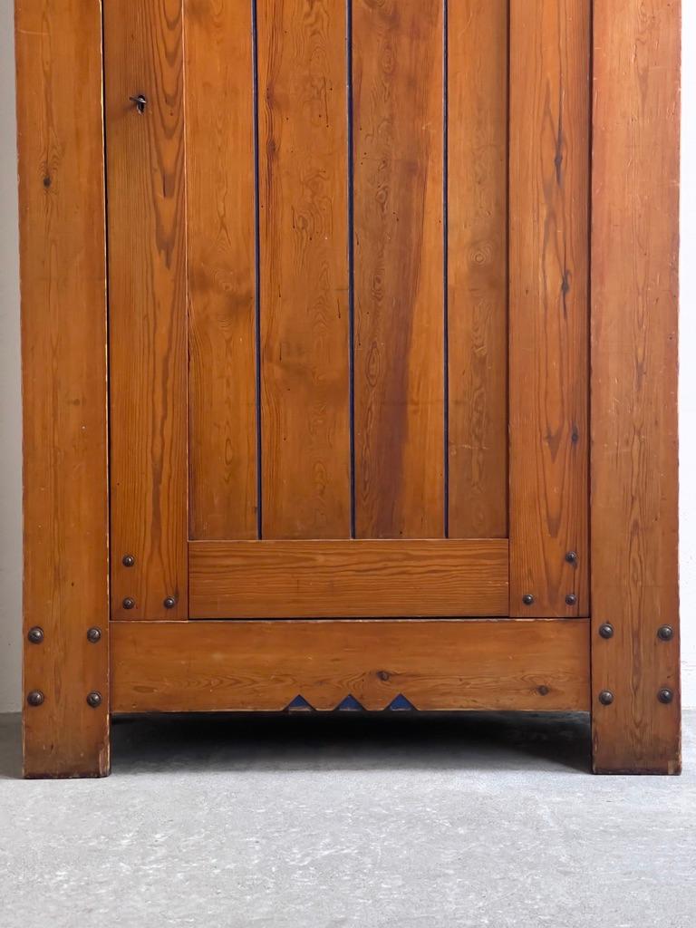 Art Nouveau pine wardrobe by Danish Architect Karl Kristensen, Denmark ...
