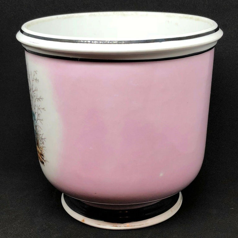 Art Nouveau Planter Porcelain Cachepot Hand Painted Winter Landscape ...