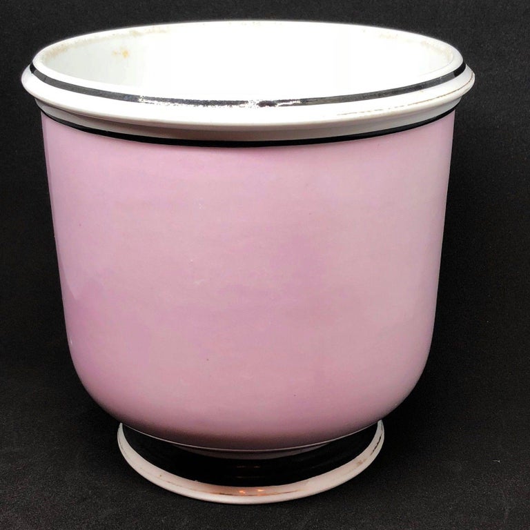 Art Nouveau Planter Porcelain Cachepot Hand Painted Winter Landscape ...