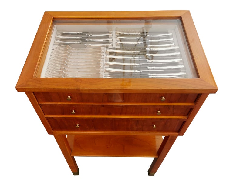 Art Nouveau Silver Cutlery Set for 12 People in Showcase VSF ...