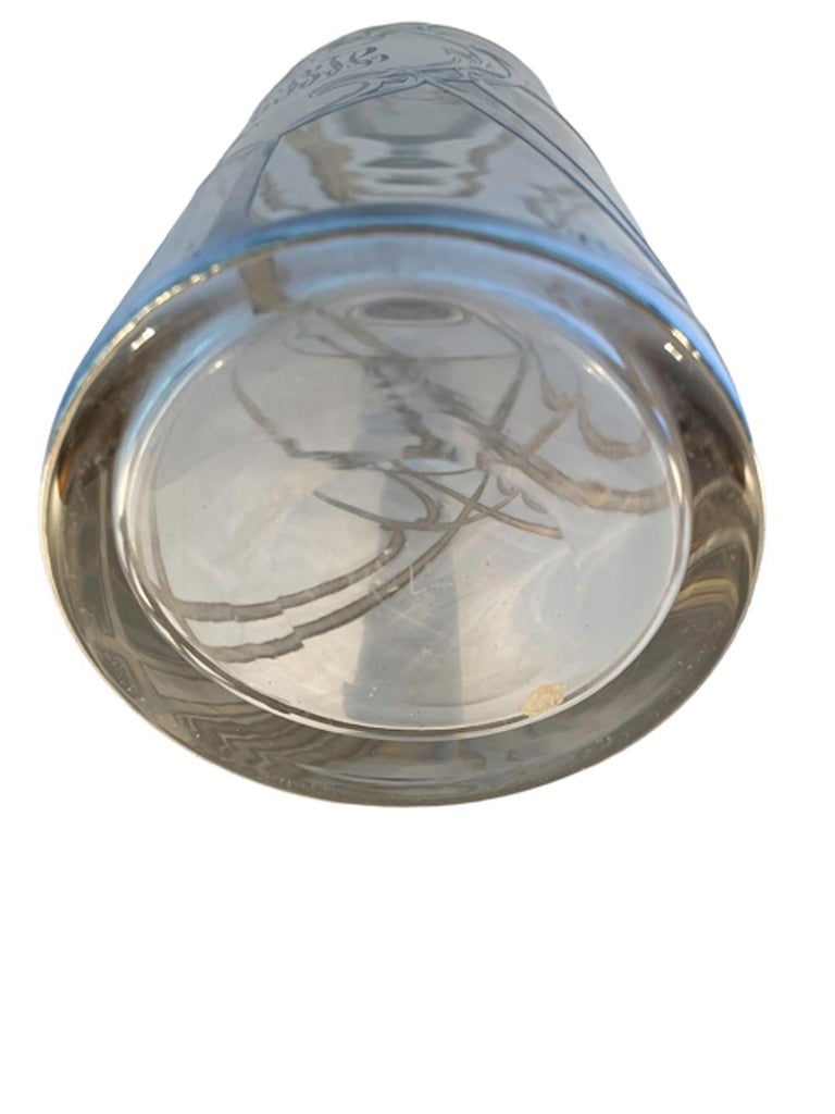 Art Nouveau Silver Overlay Decanter or Back Bar Bottle W/ Shield and ...