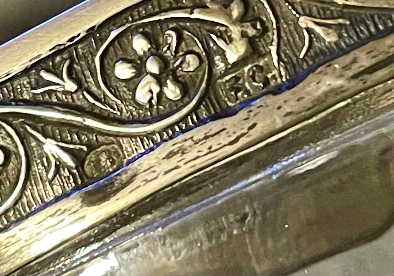 Art Nouveau Silver Rimmed Deeply Brilliant Cut Glass Round 6" Accent ...