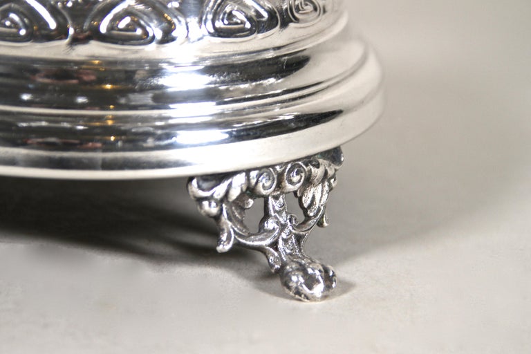 Art Nouveau Silvered Centerpiece with Engraved Glass Bowls, Austria ...