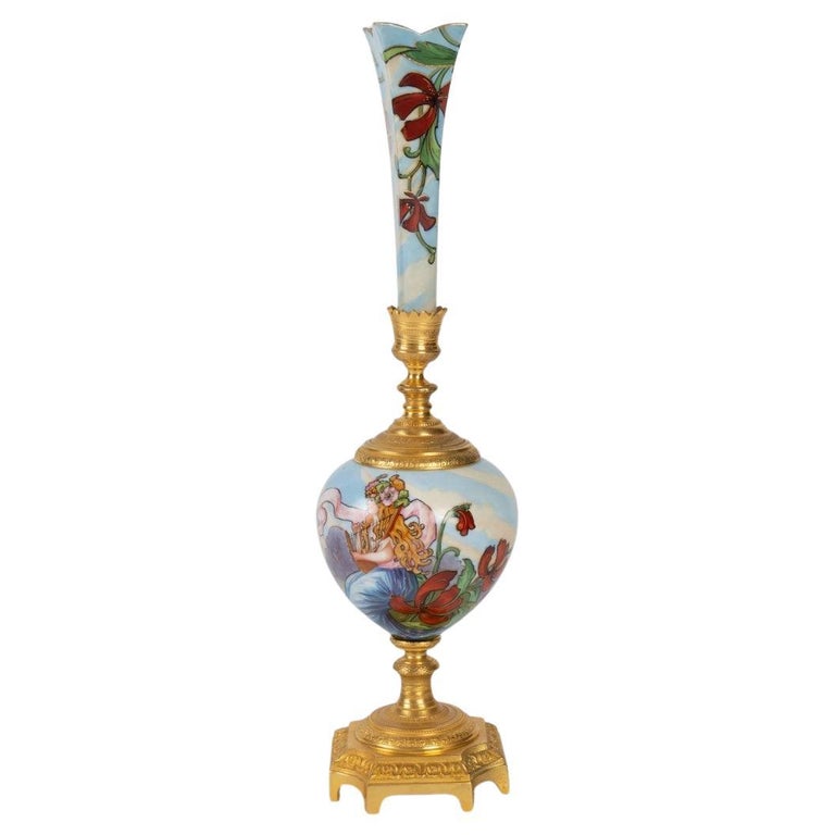 Art Nouveau Soliflore Vase with Women and Flowers, 1900's Period For ...