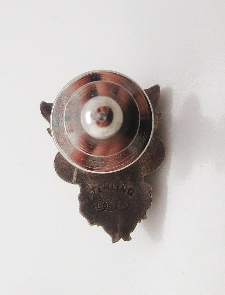 Art Nouveau Sterling Silver Garnet Devil Mephistopheles Lapel Pin at ...