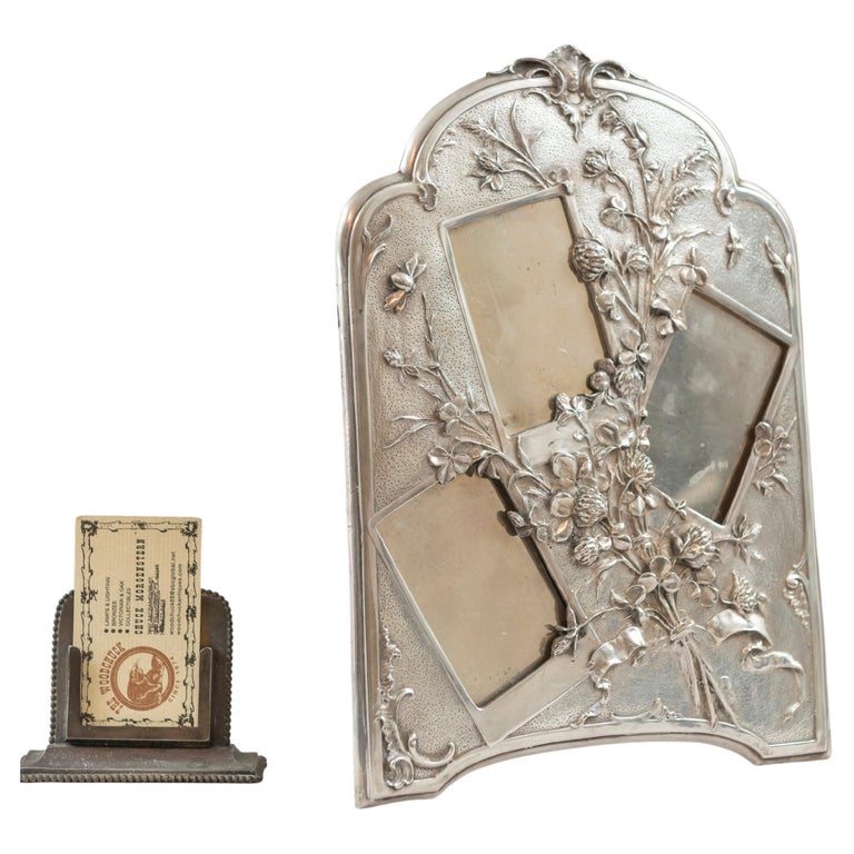 Art Nouveau Sterling Silver Picture Frame, ca. 1900 For Sale at 1stDibs