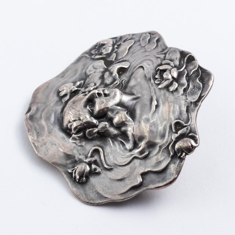 Art Nouveau Sterling Silver Pin, circa 1910 at 1stdibs