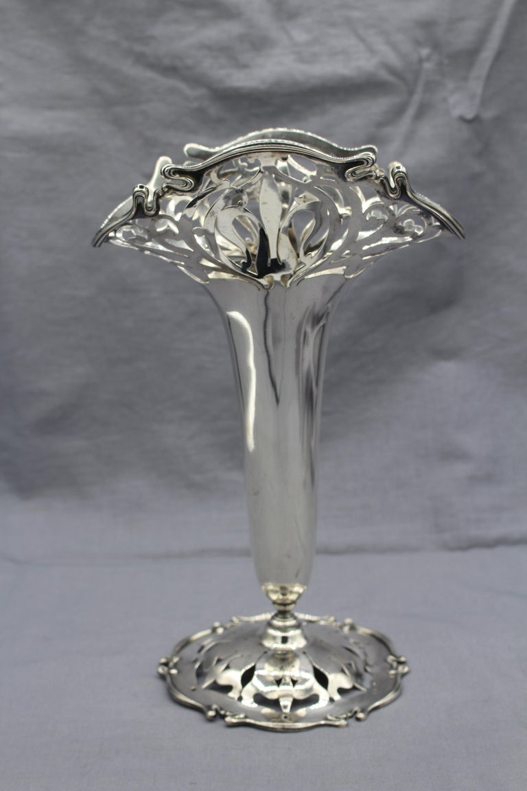 Art Nouveau Sterling Silver Vase at 1stDibs
