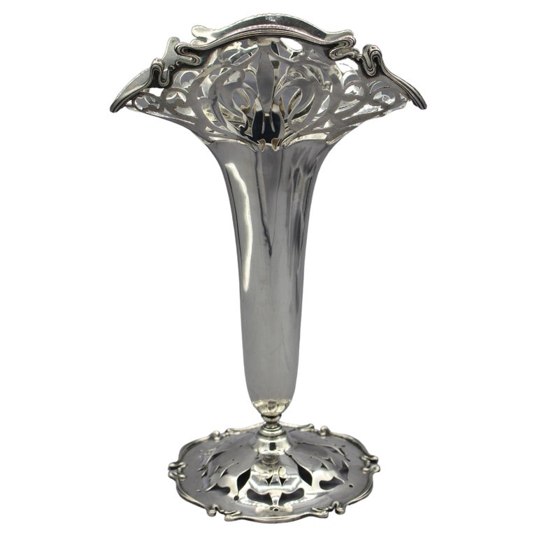 Art Nouveau Sterling Silver Vase at 1stDibs