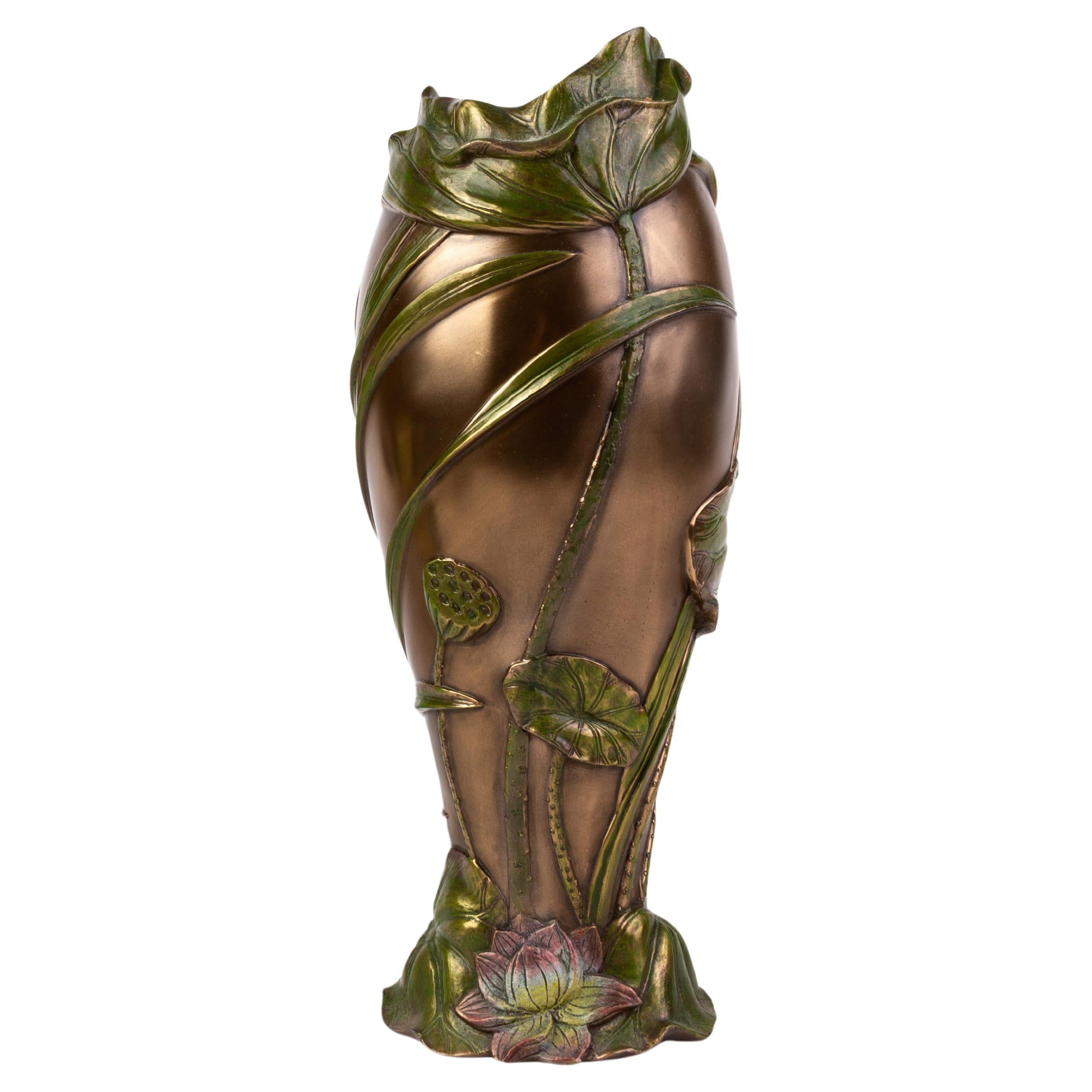 Art Nouveau Style Bronze Effect Vase For Sale at 1stDibs