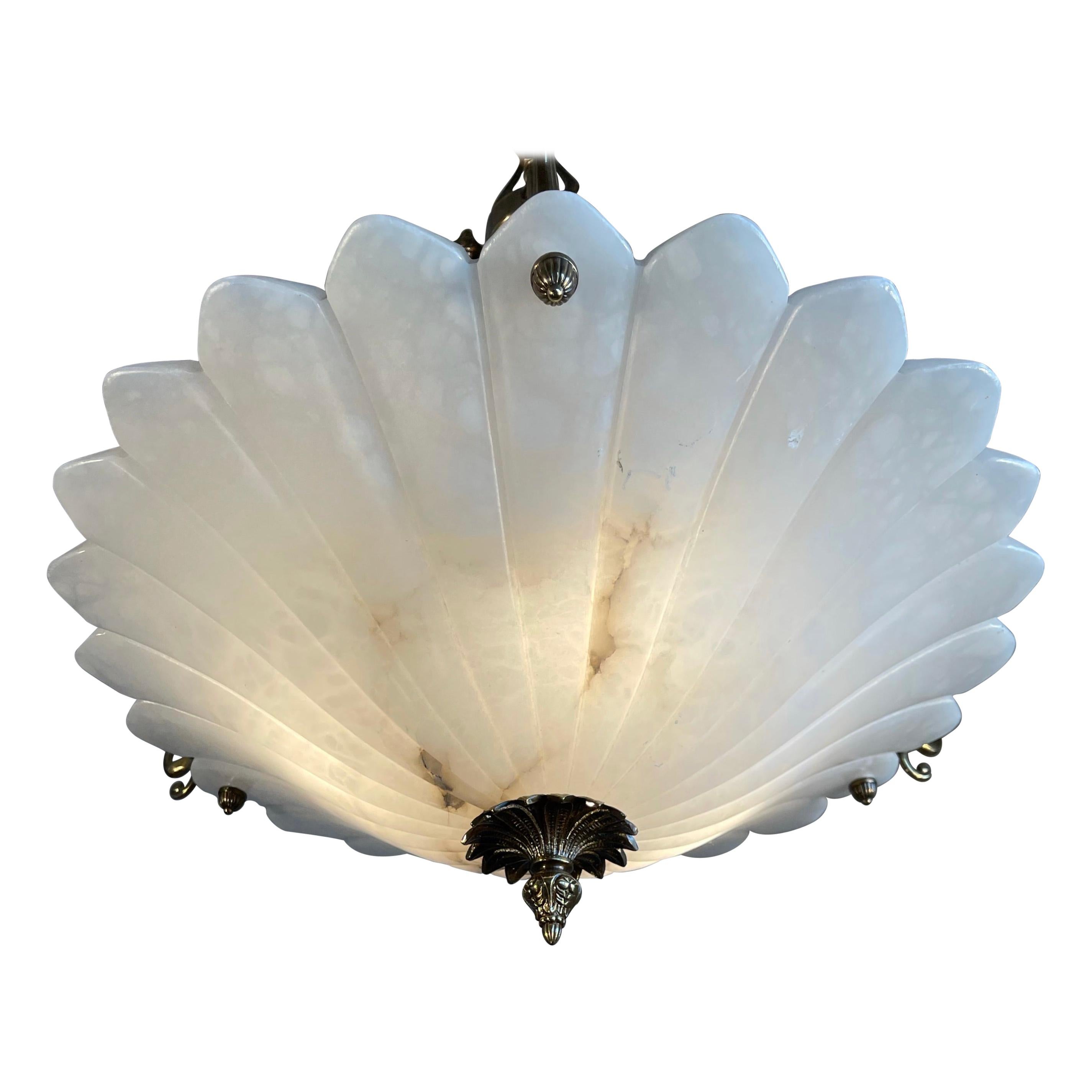 Directoire Style French Alabaster Ceiling Pendant Light at 1stDibs