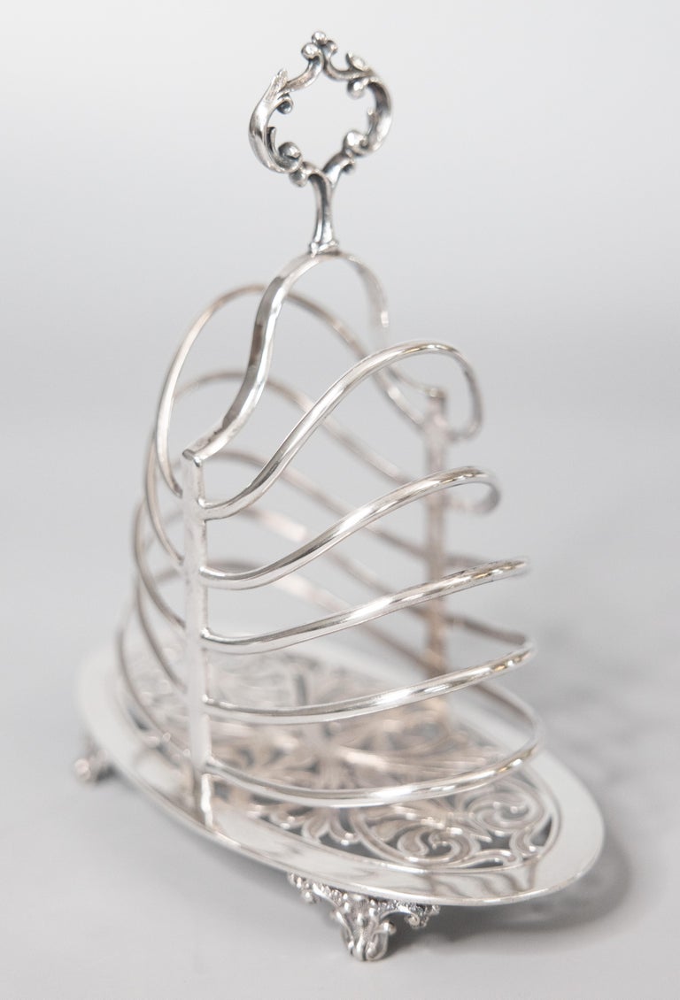 Art Nouveau Style Reed and Barton Silver Plate Toast Rack Letter Holder ...