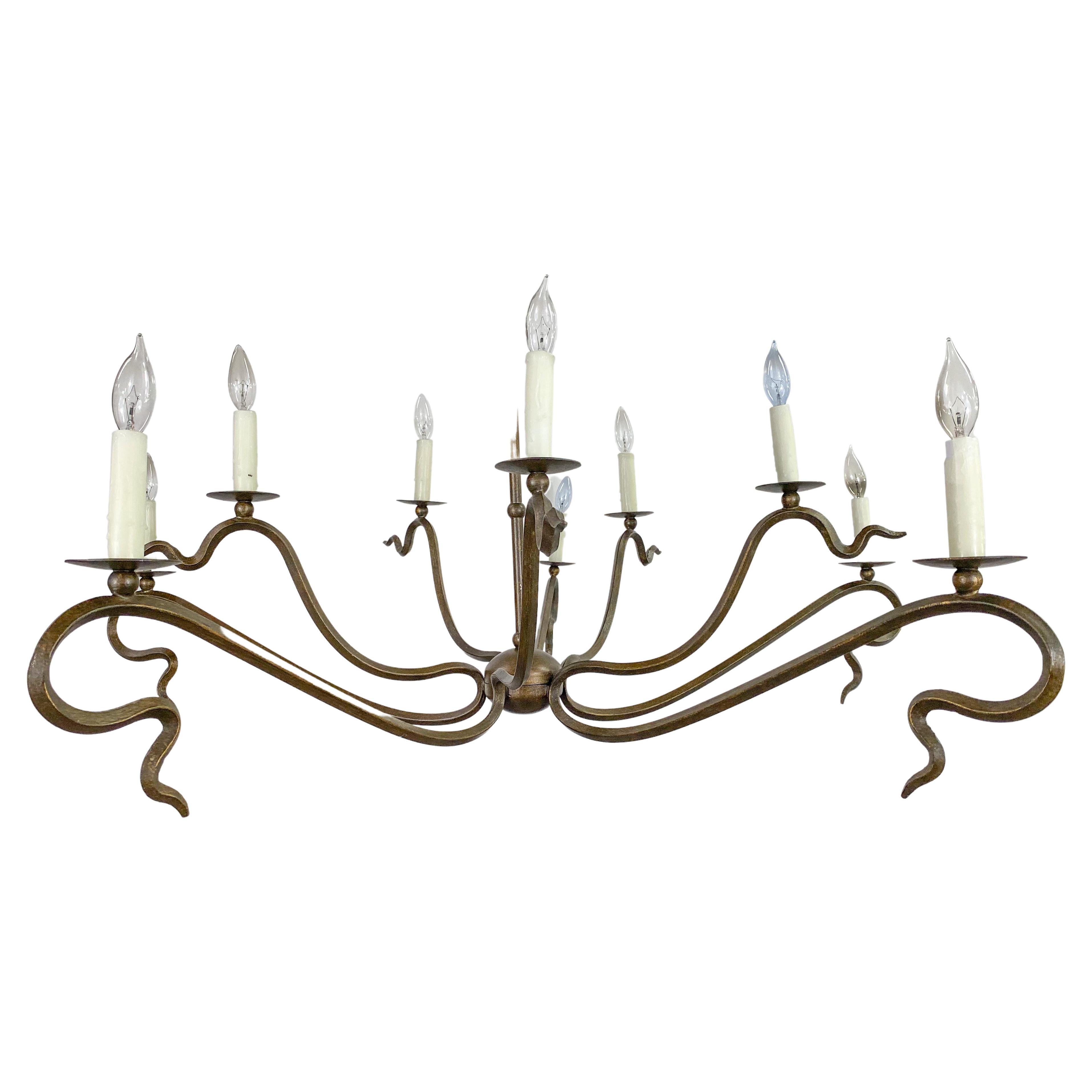 Rustic Medieval Style Wrought Iron Chandelier at 1stDibs