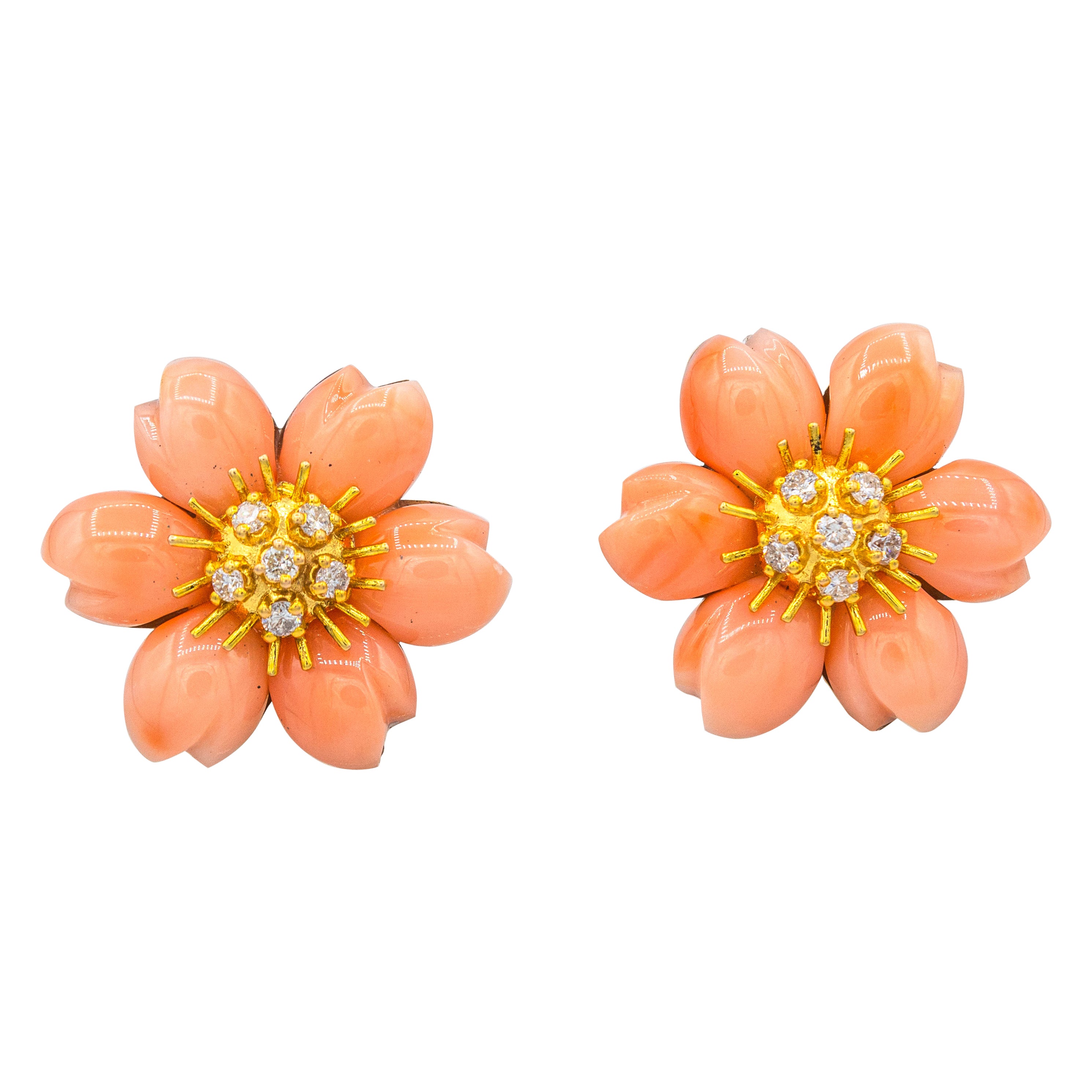 Pate de Verre Flower Drop Earrings For Sale at 1stDibs