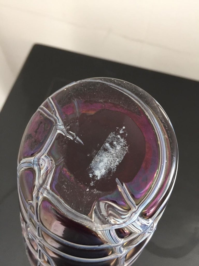 Art Nouveau Vase Pallme Koenig and Habel Aubergine and Green Iridescent ...