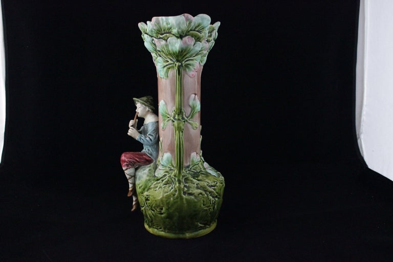 Art Nouveau Vases with Children and Foliage, Cecoslovakia, 1900s, Set ...