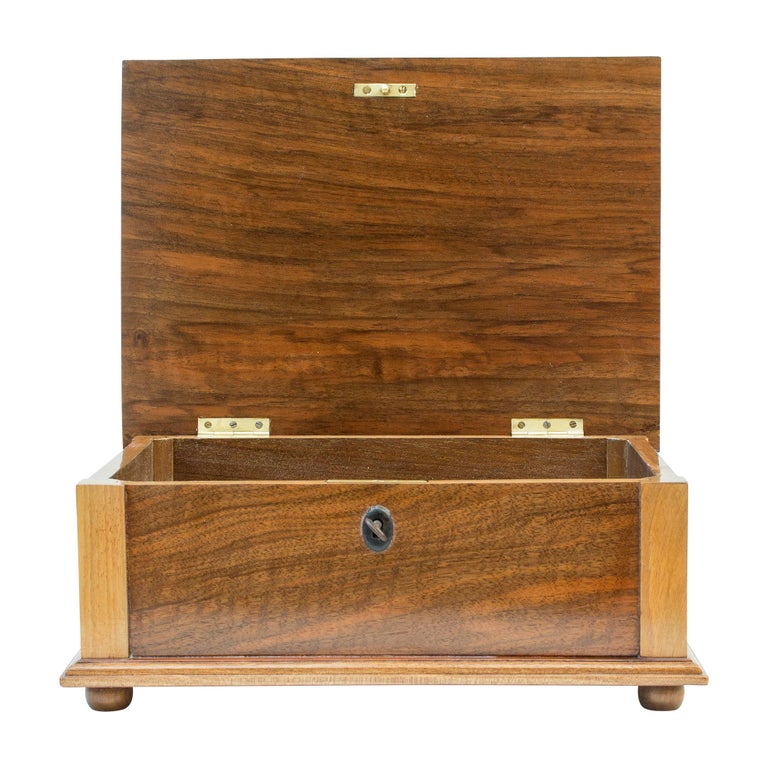 Art Nouveau Walnut Wood Casket For Sale at 1stDibs