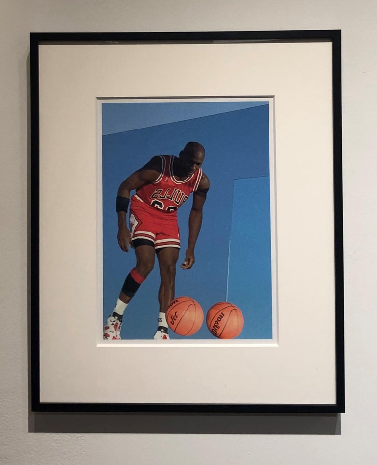 Art Shay - Michael Jordan with Basketballs, 1998, Framed Color ...