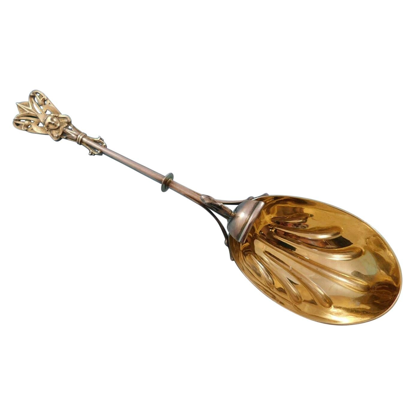 Art Silver circa 1860-1883 Coin Silver Master Nut Spoon GW Egyptian ...