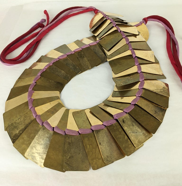 Art to Wear Hammered Brass Body Ornament, attrib Mary McFadden For Sale ...
