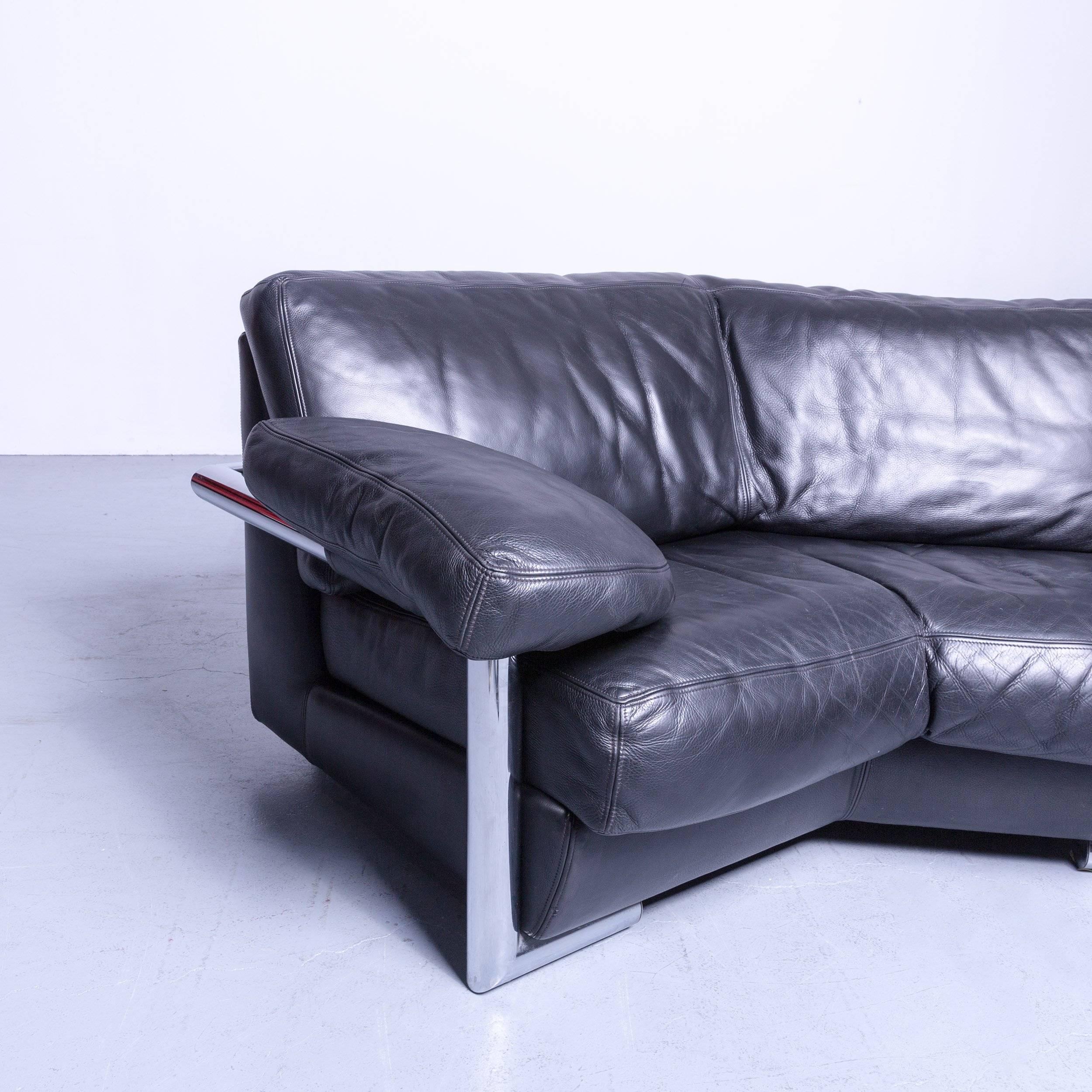 Artanova Medea Designer Black Leather Corner Sofa Back Rest Made in ...