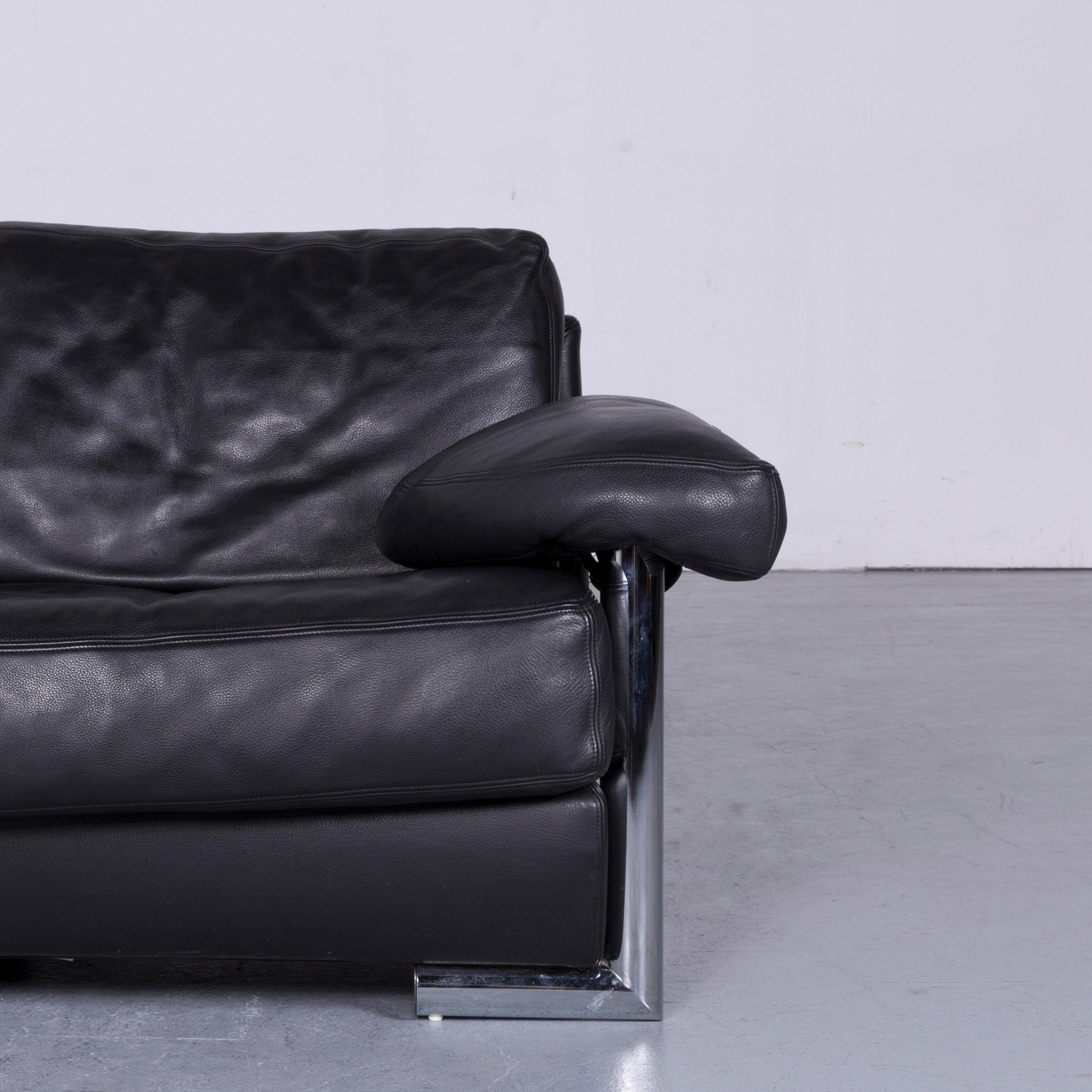 Artanova Medea Designer Black Leather Corner Sofa Couch at 1stDibs