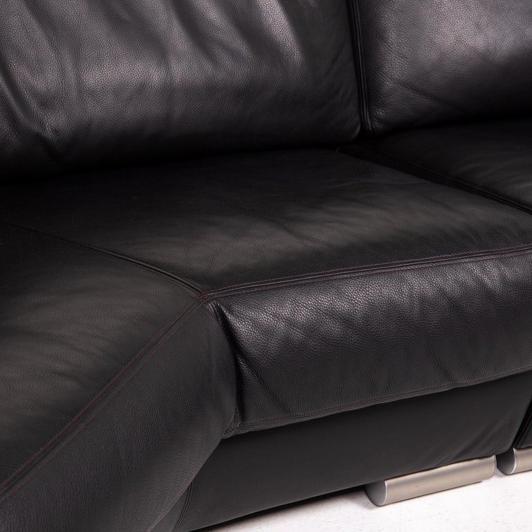 Artanova Medea Leather Corner Sofa Black Sofa Couch Michael C. Brandis ...
