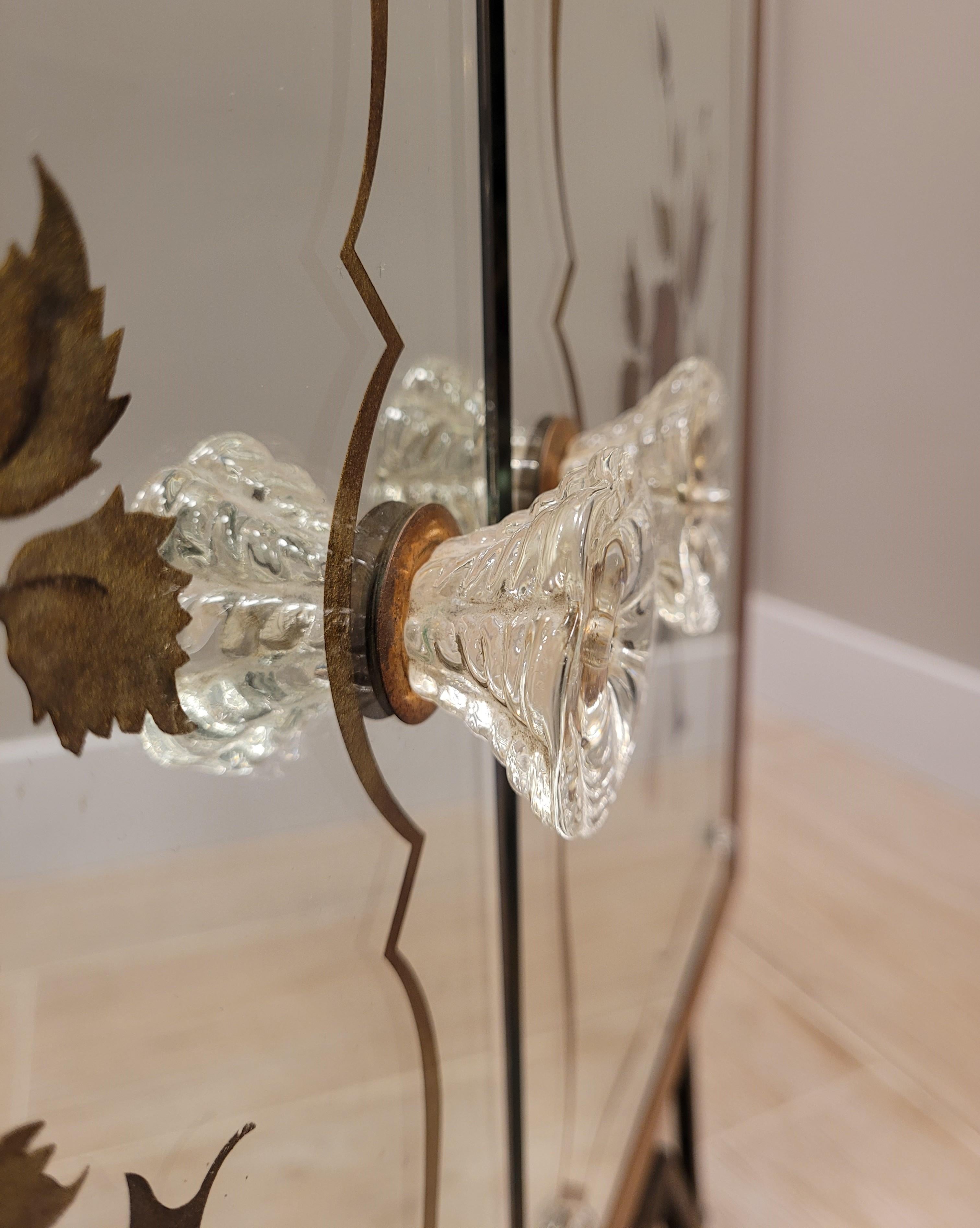 Artdeco Italian Crystal Cabinet, Bookcases, Endtable For Sale at 1stDibs
