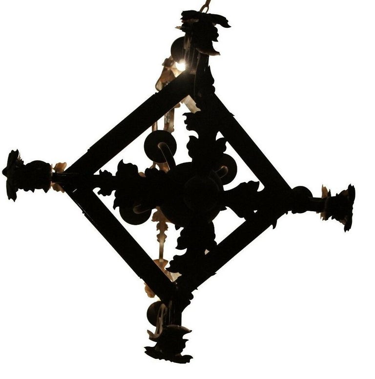 Arte De Mexico Spanish Tuscan Iron Carriage Lantern Chandelier 8 Light ...