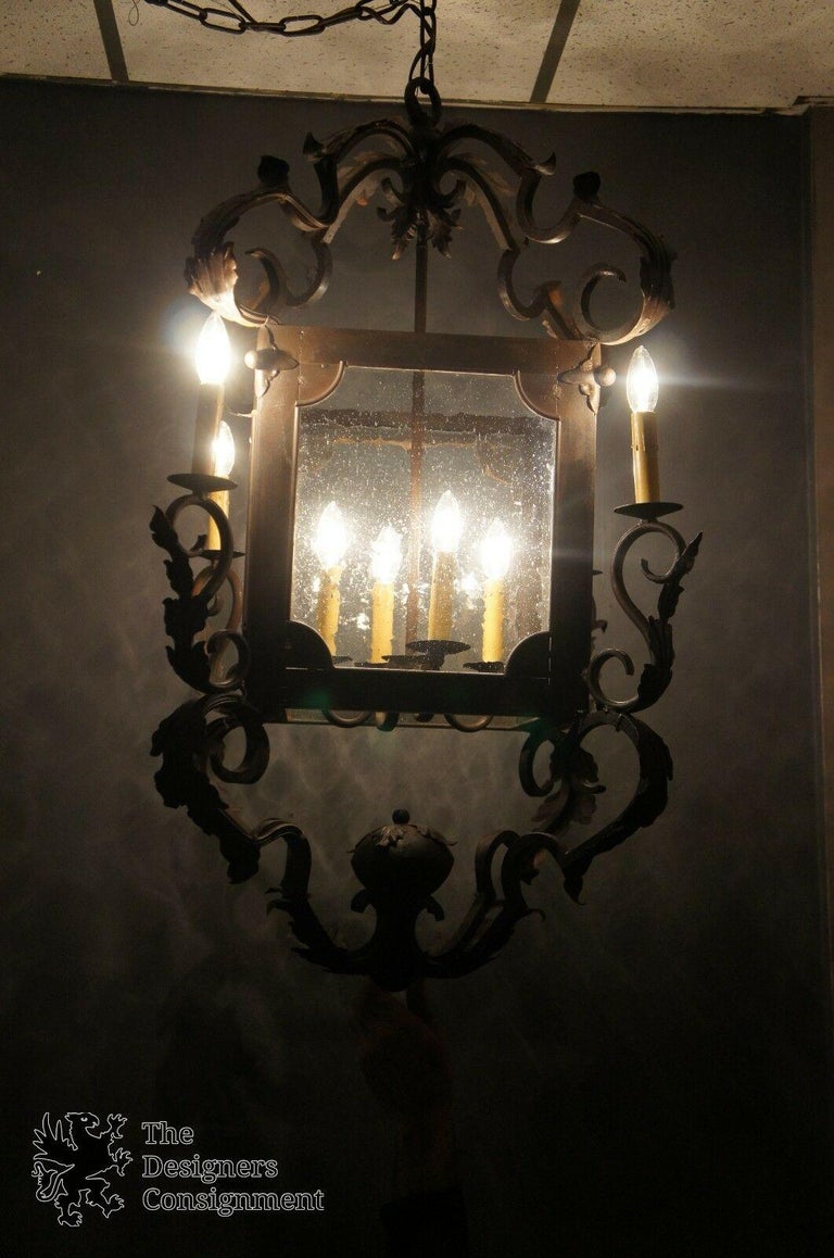 Arte De Mexico Spanish Tuscan Iron Carriage Lantern Chandelier 8 Light ...