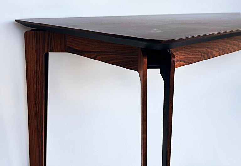 Artefacto Brazilian Exotic Wood Console Table, Canted Double Tapering ...