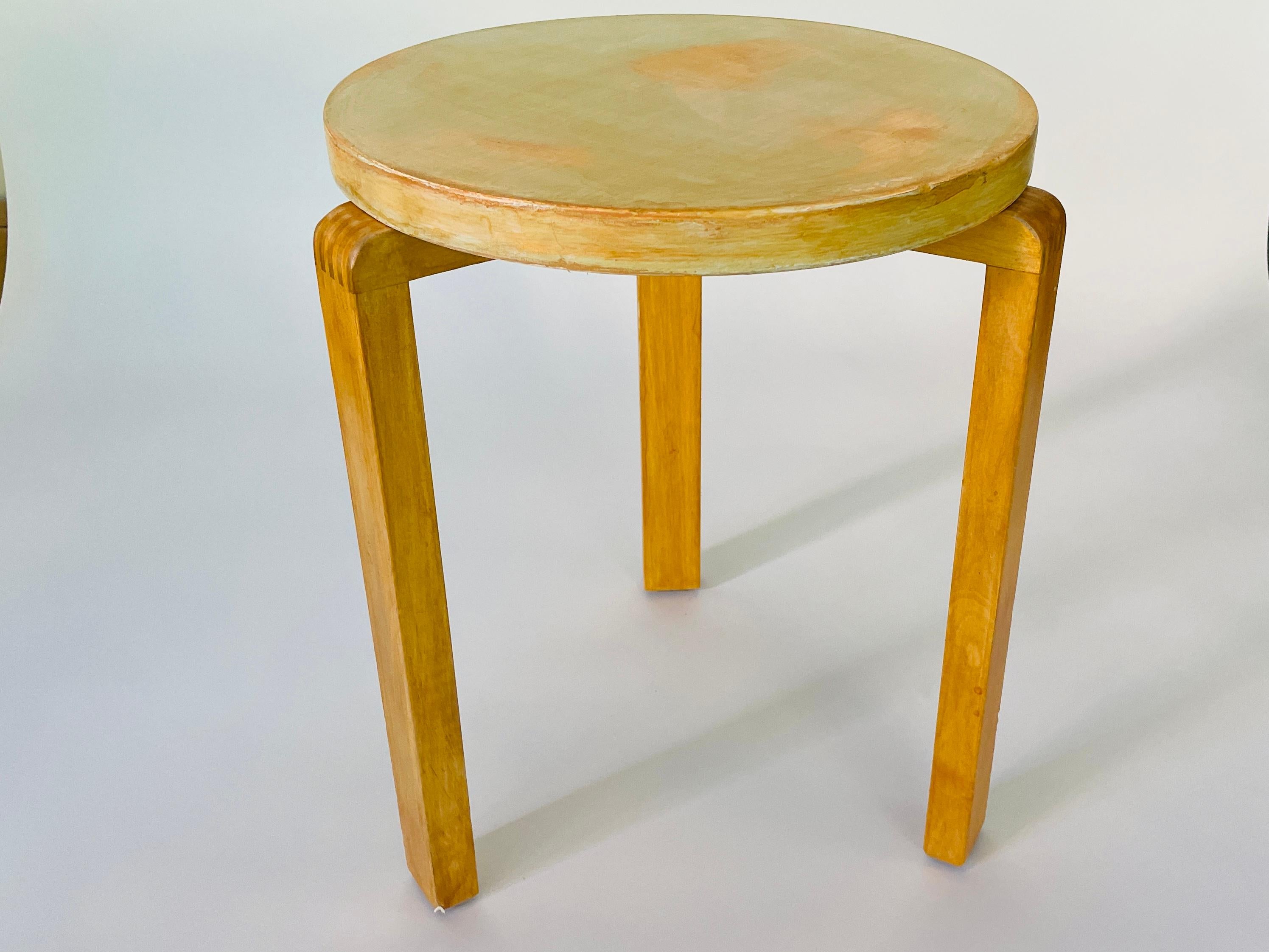 Artek Aalto L-leg stool with finger joint construction at 1stDibs ...