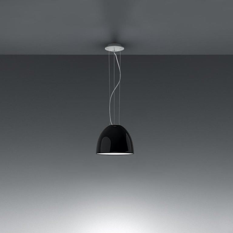 Artemide Nur Mini Suspension Light 100W E26/A19 in Gloss Black For Sale ...