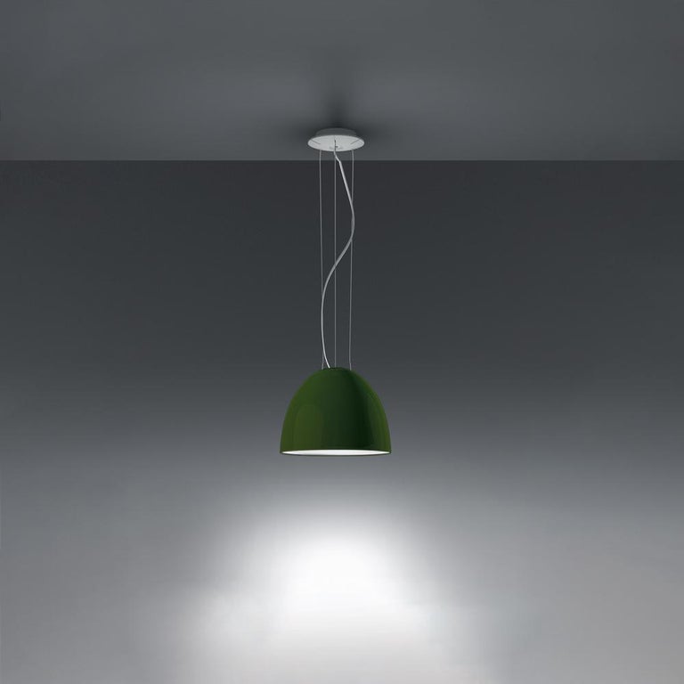 Artemide Nur Mini Suspension Light 100W E26/A19 in Gloss Green For Sale ...