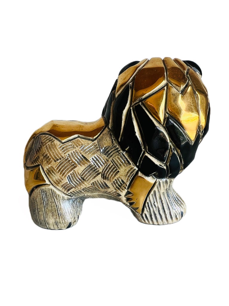 Artesania De Rosa Rinconada Standing Lion Figurine Pottery Ceramic ...