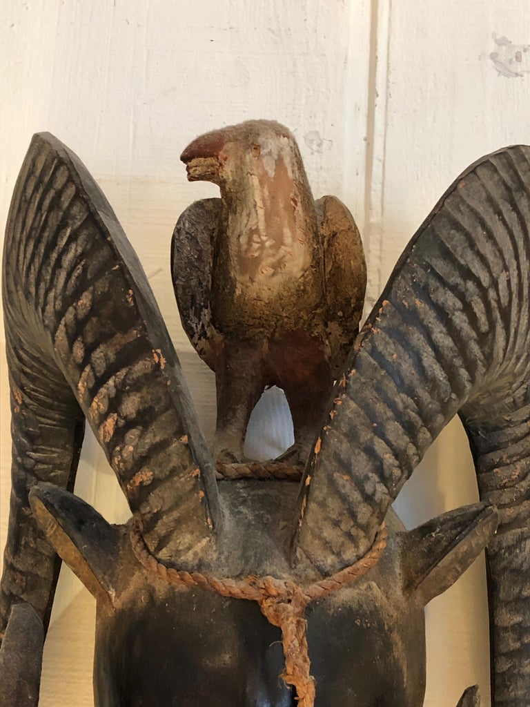 Artful African Tribal Mask of a Ram Wall Sculpture at 1stDibs