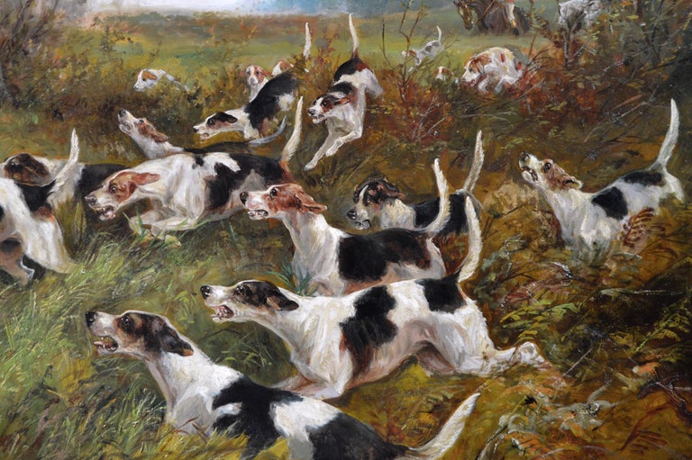 Arthur Alfred Davis - 19th century sporting oil painting of dogs ...
