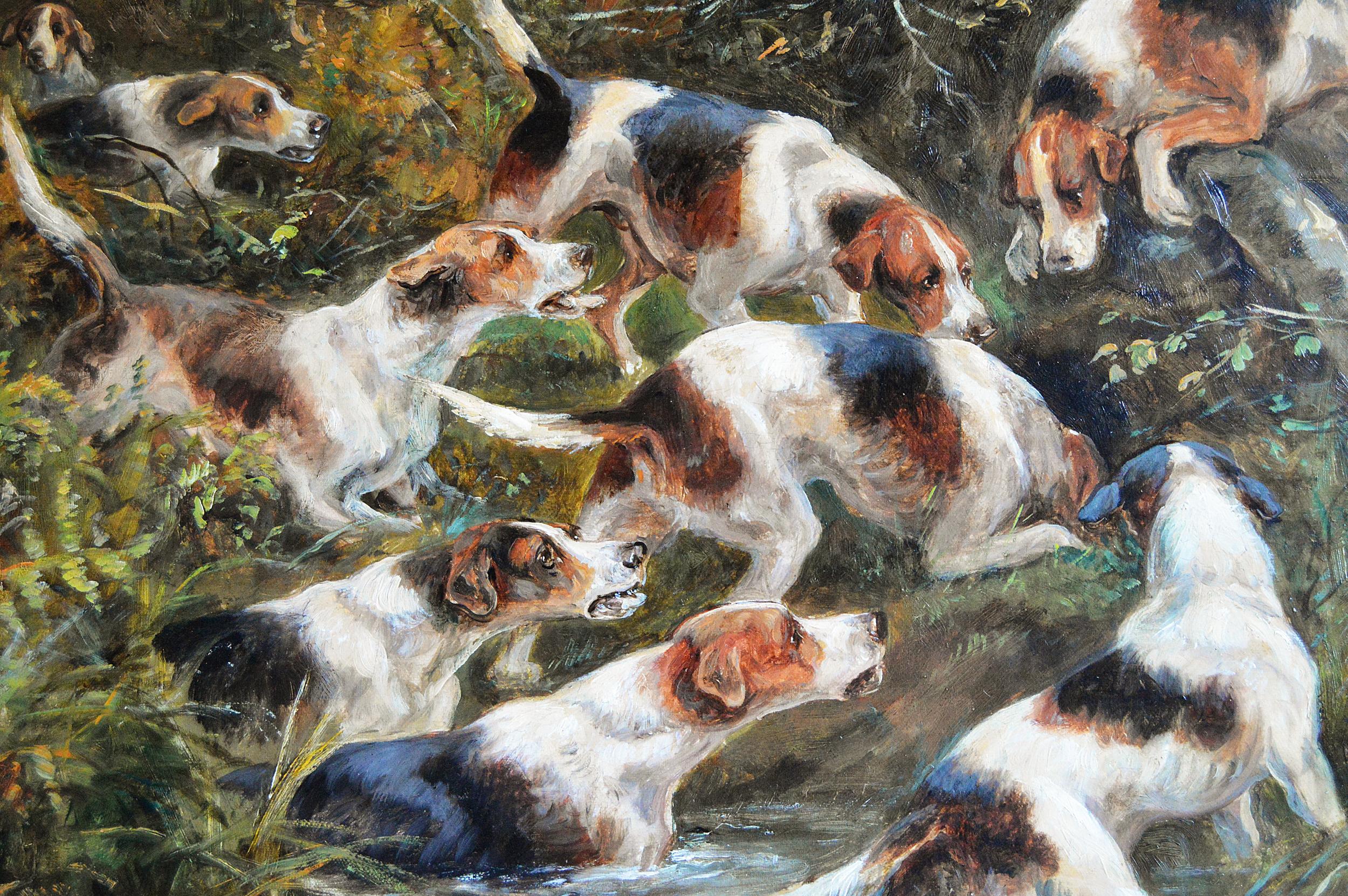 Arthur Alfred Davis - Large scale 19th century sporting oil painting of ...