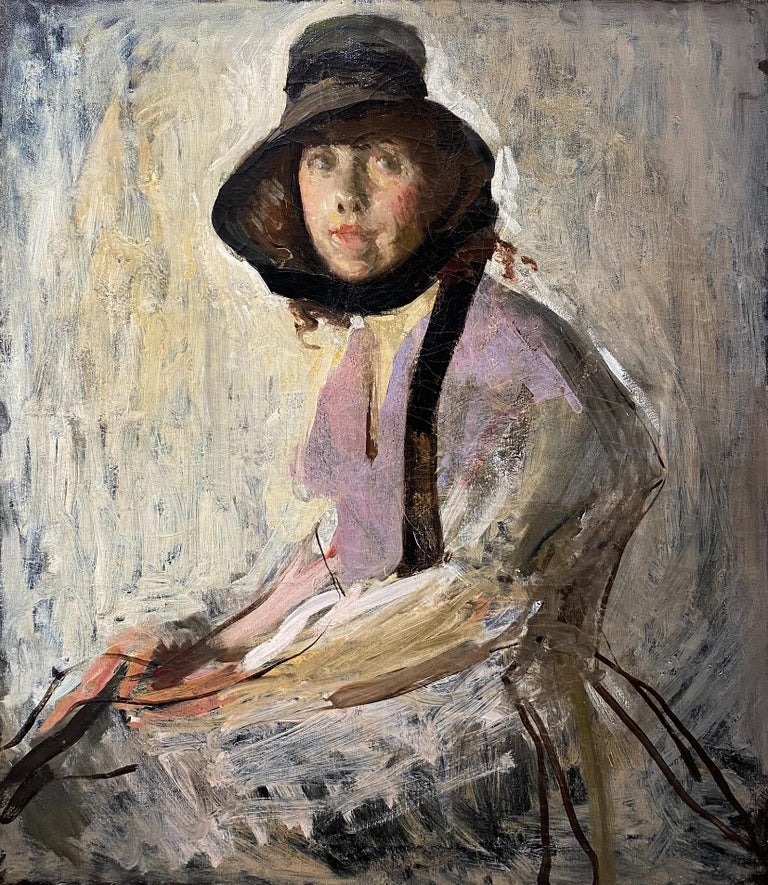Arthur Ambrose McEvoy - Portrait of a Lady in a Black Bonnet For Sale ...