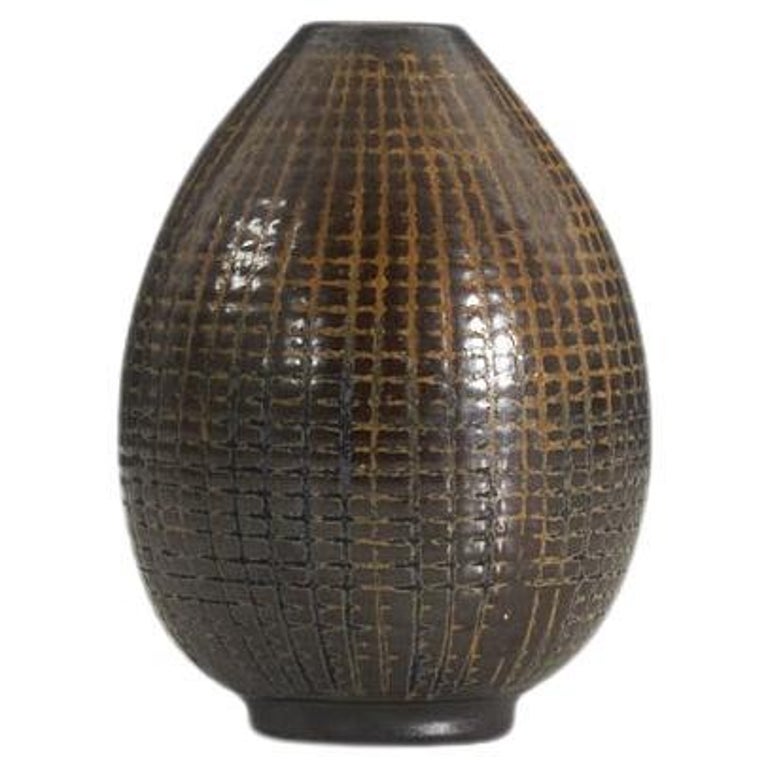 Arthur Andersson, Vase, Brown-Glazed Stoneware Wallåkra, Sweden, 1950s ...